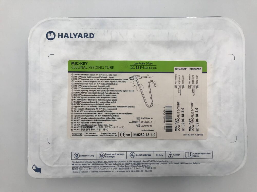 HALYARD 0230-18-4.0 MIC-KEY Jejunal Feeding Tube, Low-Profile J-Tube ...