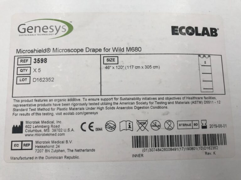 Microtek 3598 Ecolab Genesys Microshield Microscope Drape for wild M680 ...