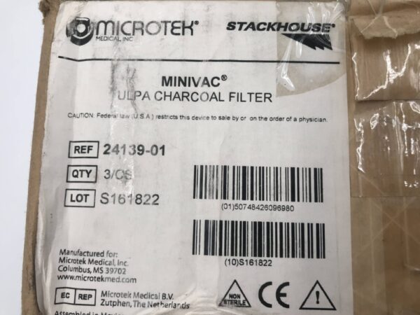 Microtek 24139-01 Stackhouse Minivac Ulpa Charcoal Filter (3/Case) - GB ...