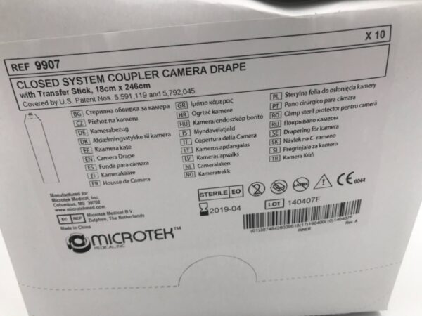 Microtek 9907 Closed System Coupler Camera Drape with Transfer Stick ...