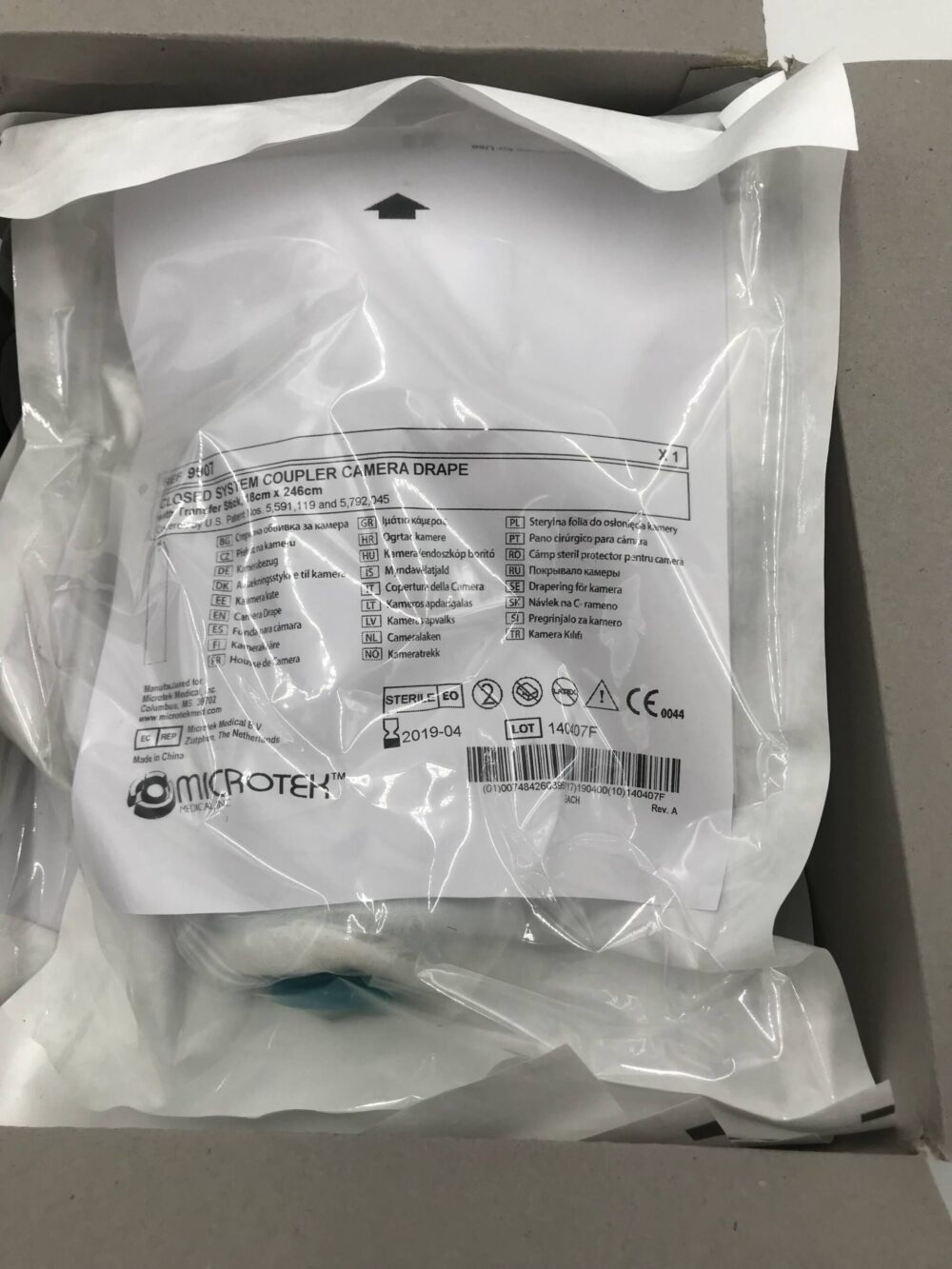 Microtek 9907 Closed System Coupler Camera Drape with Transfer Stick ...