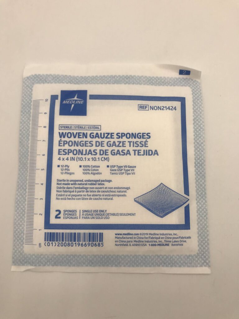 Medline NON21424 Woven Gauze Sponges 4 x 4in 12-Ply 100% Cotton USP ...