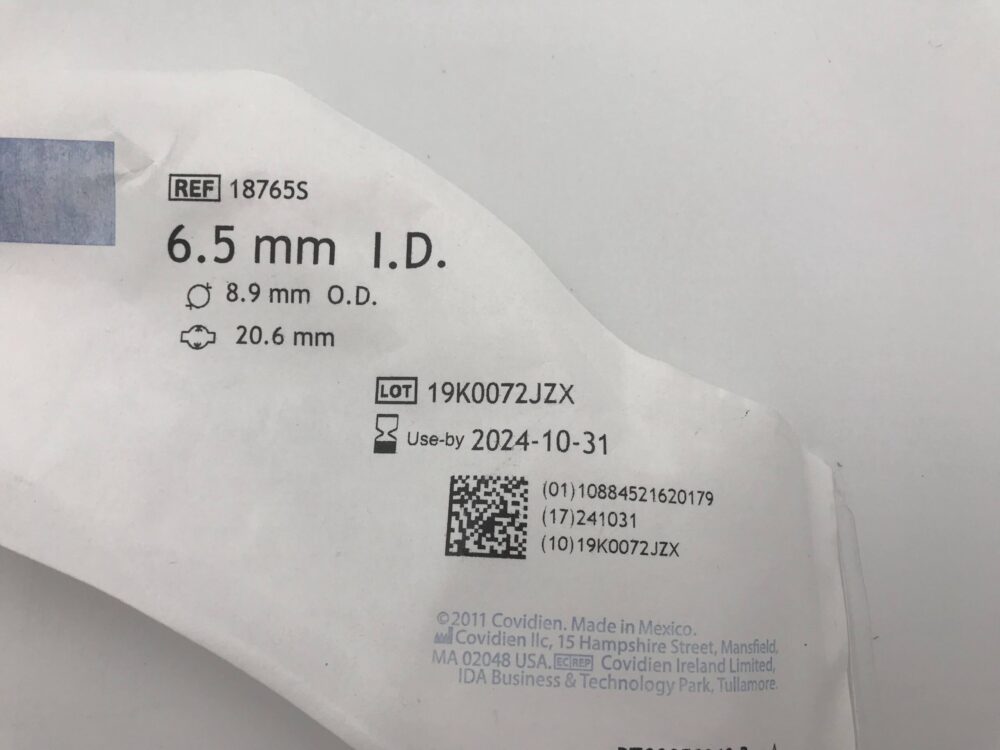 Covidien 18765S Shiley Tracheal Tube with Stylet Murphy Eye 6.5mm I.D ...