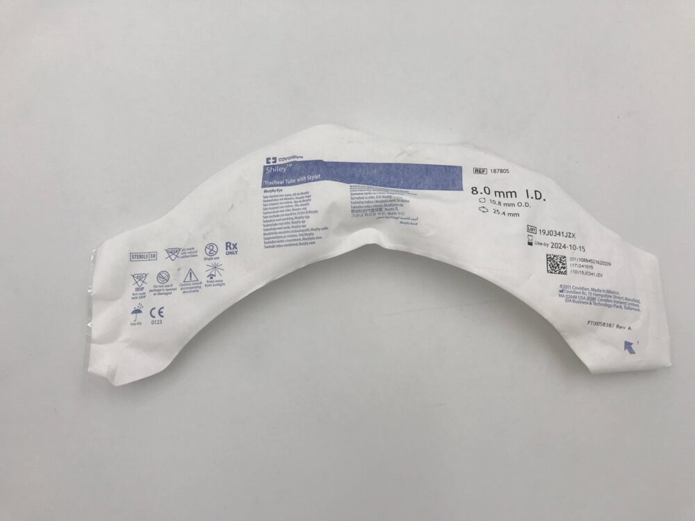 Covidien 18780S Shiley Tracheal Tube with Stylet Murphy Eye 8.0mm I.D ...