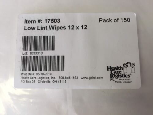 HEALTHCARE LOGISTICS 17503 Low Lint Wipes 12 x 12 (150/Pack) - GB TECH USA