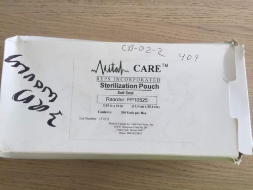 VITAL CARE PP10525 Sterilization Pouch, Self Seal, 5.25in x 10in (200 ...