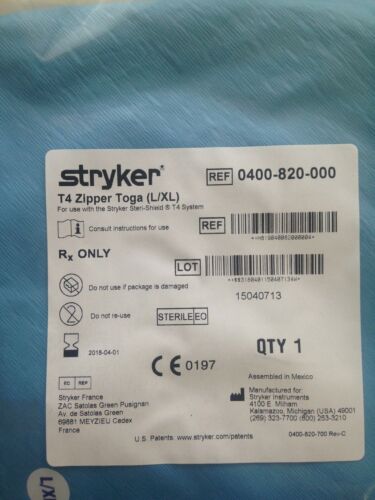 STRYKER 0400-820-000 T4 Zipper Toga (X) - GB TECH USA