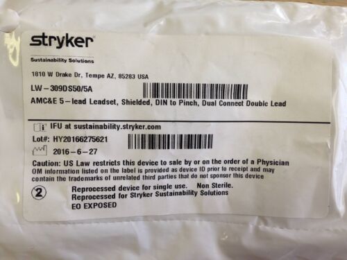 STRYKER LW-309DS50 Leadset Shielded Dual Connect Double Lead ...