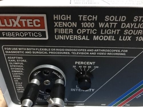 Luxtec Fiberoptics 1000 Endoscope Halogen Fiber Optic Light Source - GB ...