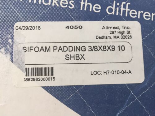 ALIMED 4050 Sifoam Foam Padding 3/8x8x9 (10BX) - GB TECH USA