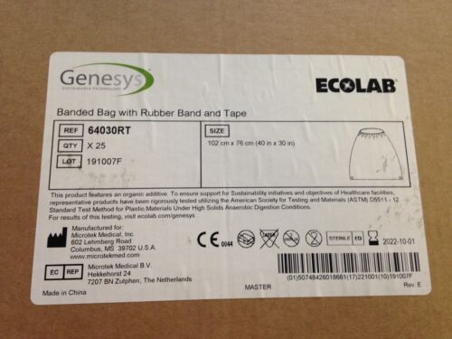 MICROTEK 64030RT Banded Bag With Rubber Band And Tape, 102cm x 76cm (25 ...