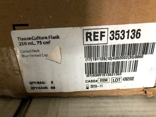 Falcon 353136 Tissue Culture Flasks, Blue Vented Cap 250mL, 75cm Canted ...