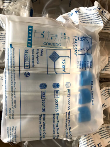 Falcon 353136 Tissue Culture Flasks, Blue Vented Cap 250mL, 75cm Canted ...