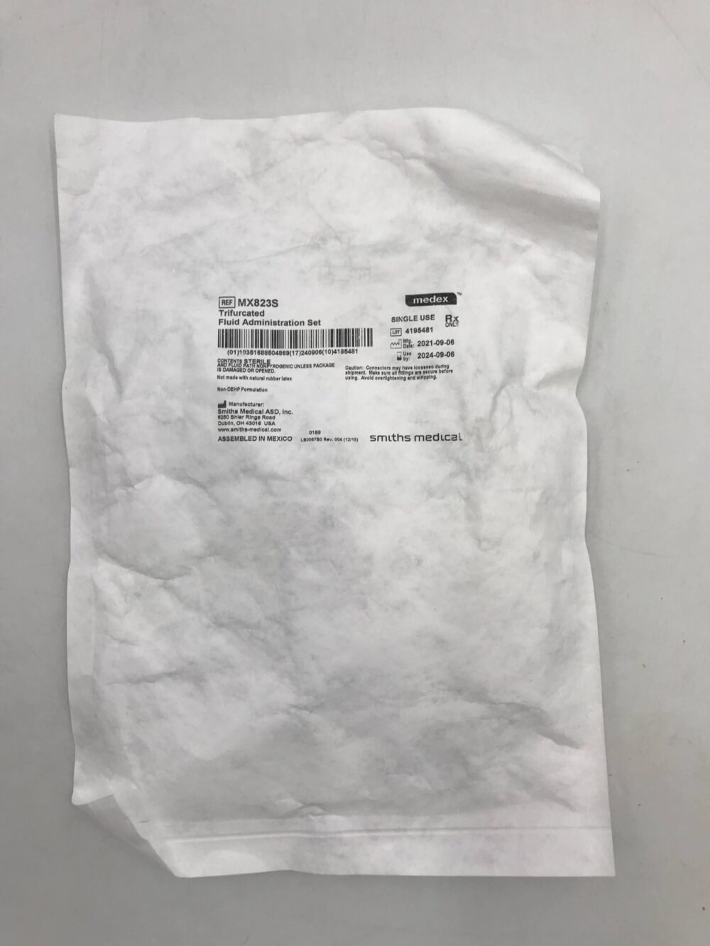 SMITHS MEDICAL MX823S Medex Trifurcated Fluid Administration Set - GB ...