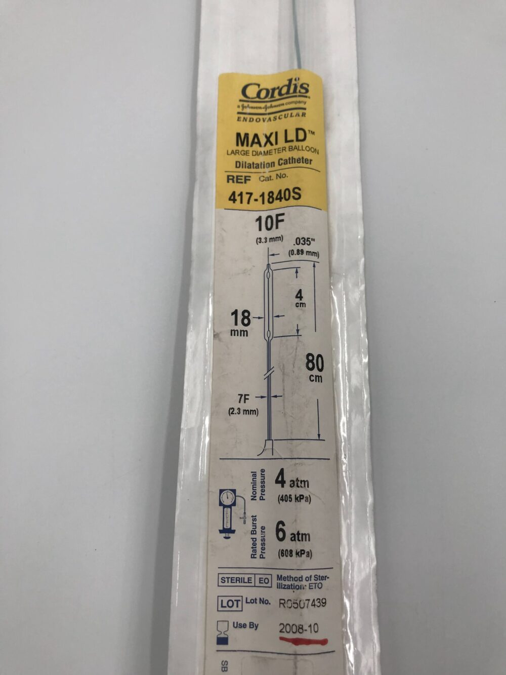 Cordis 417-1840S MAXI LD Large Diameter Balloon Endovascular Dilatation ...