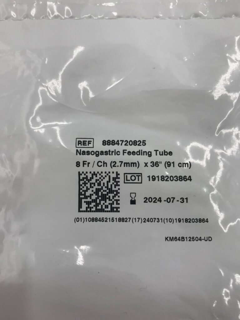 Covidien 8884720825 kangaroo Nasogastric Feeding Tube 8Fr/Ch (2.7mm) x ...