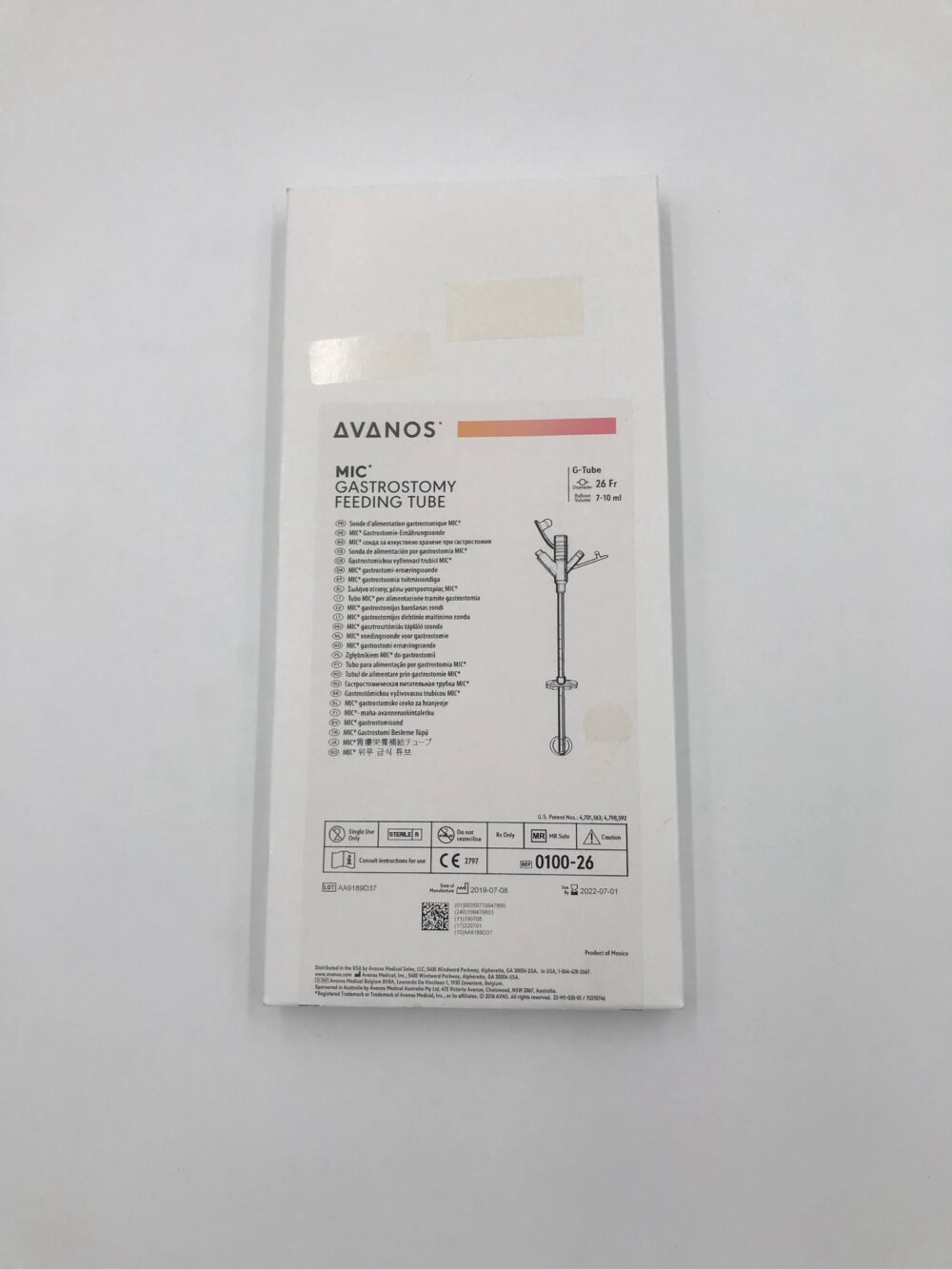 Avanos 0100-26 Mic Gastrostomy Feeding Tube 26Fr (X) - GB TECH USA
