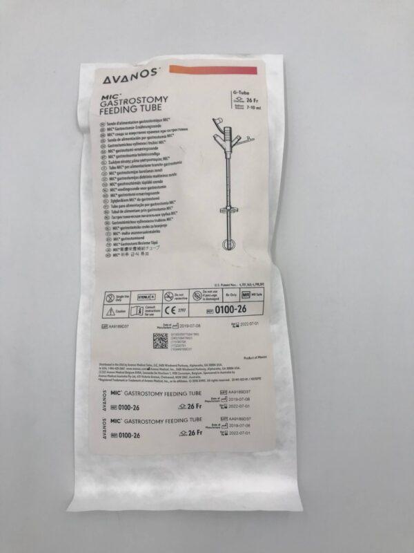 Avanos 0100-26 Mic Gastrostomy Feeding Tube 26Fr (X) - GB TECH USA