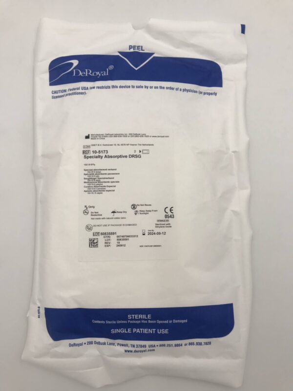 DeRoyal 10-5173 Specialty Absorptive DRSG 18x18 6Ply (2/Pkg) - GB TECH USA