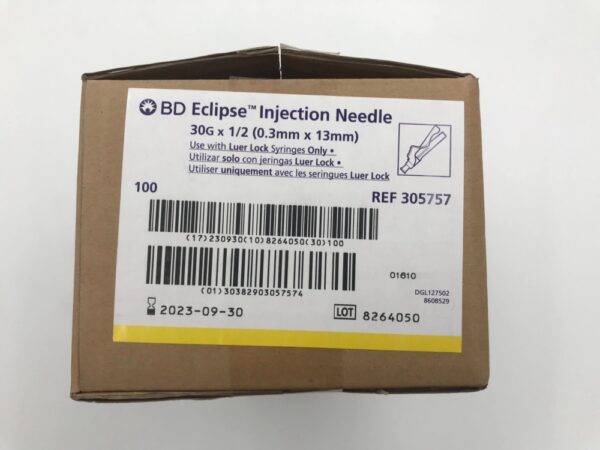 BD 305757 Eclipse Injection Needle 30G x 1/2 (100/Box) – GB TECH USA