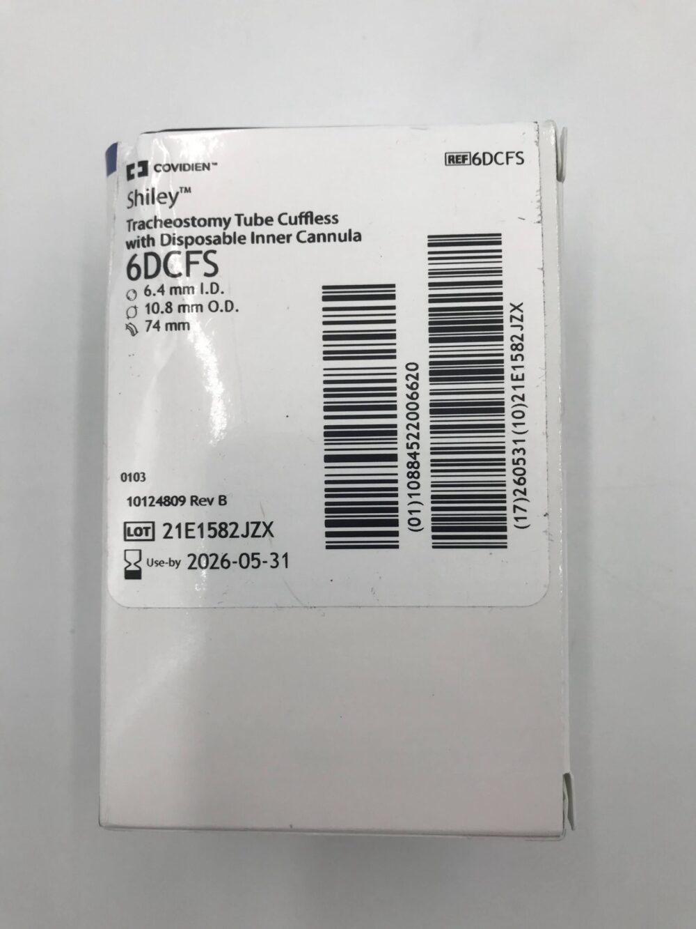 COVIDIEN 6DCFS Shiley Tracheostomy Tube Cuffless With Disposable Inner ...