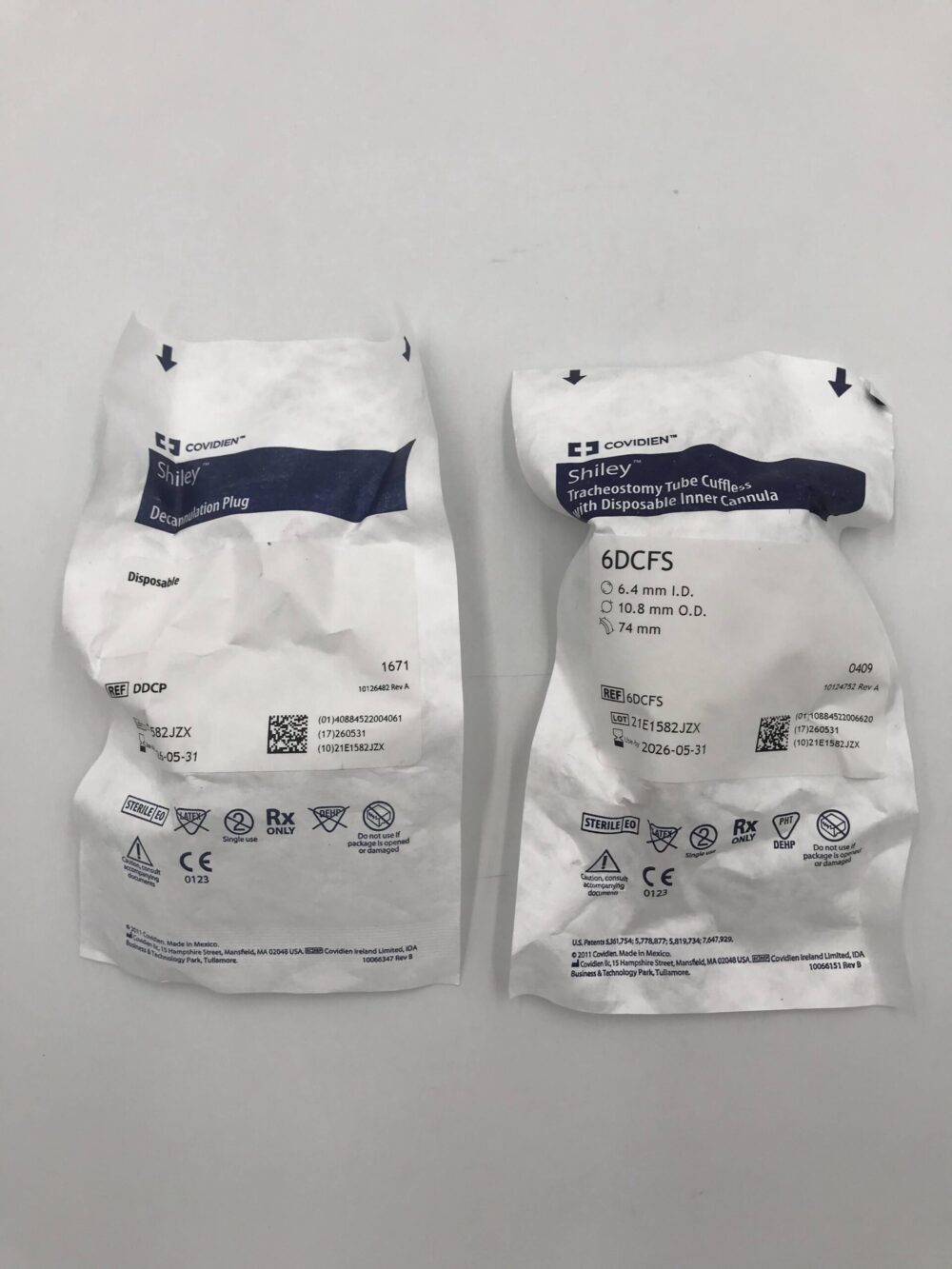 COVIDIEN 6DCFS Shiley Tracheostomy Tube Cuffless With Disposable Inner ...