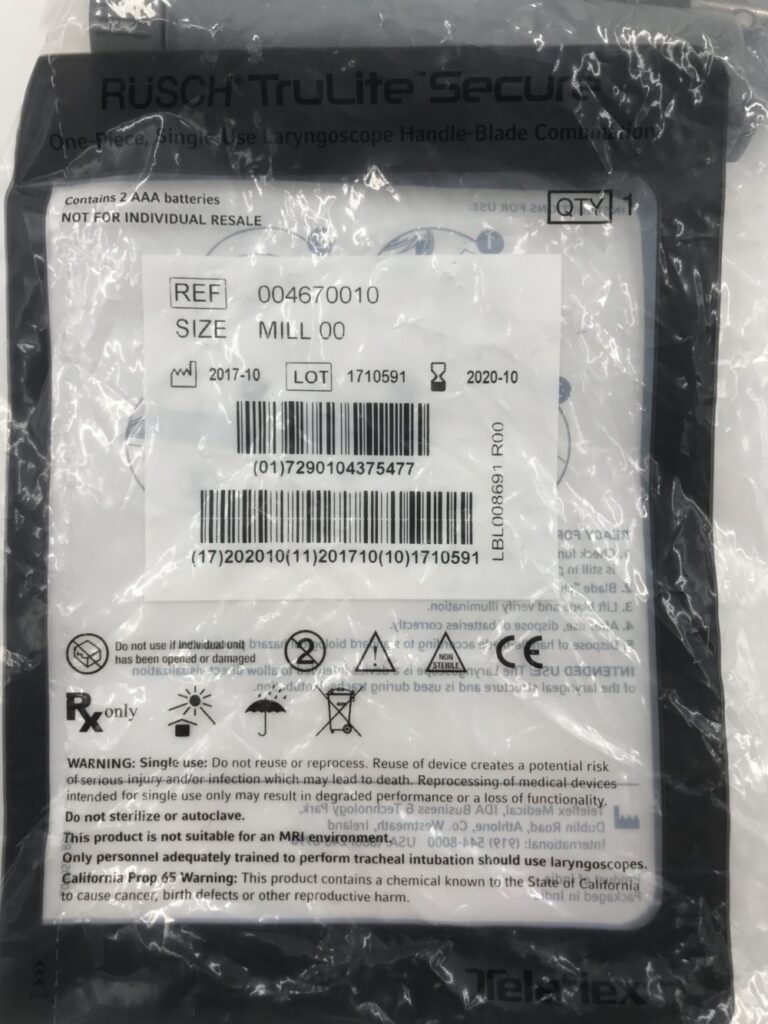 TELEFLEX 004670010 Rusch TruLite Secure One-Pierce, Single-Use ...