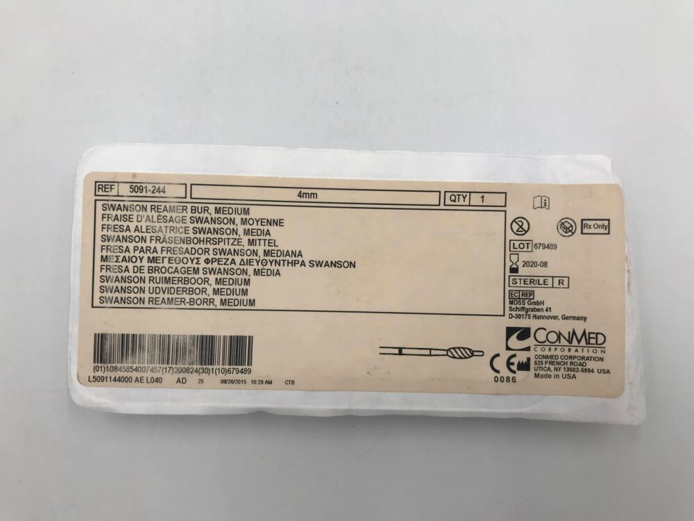 CONMED 5091-244 Swanson Reamer Bur, Medium 4mm (X) - GB TECH USA