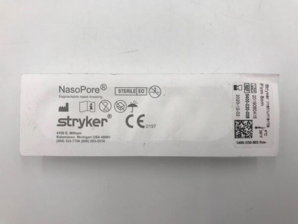 STRYKER 5400-020-008 NasoPore Fragmentable Nasal Dressing Firm 8cm (X ...