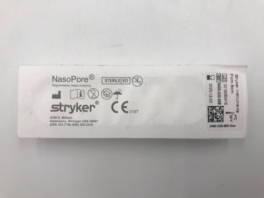 STRYKER 5400-020-008 NasoPore Fragmentable Nasal Dressing Firm 8cm (X ...