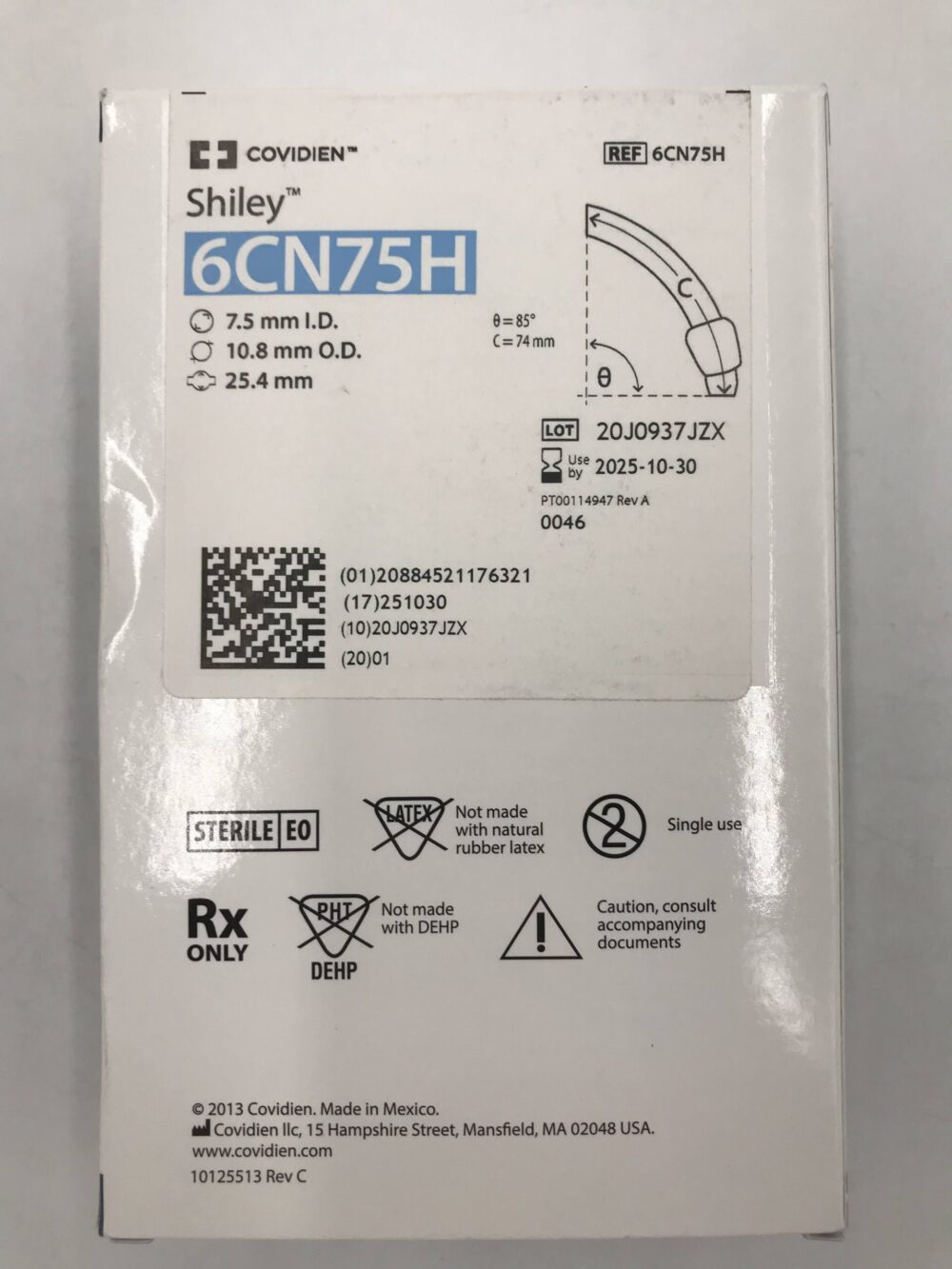 COVIDIEN 6CN75H Shiley Adult Flexible Tracheostomy Tube w/TaperGuard ...