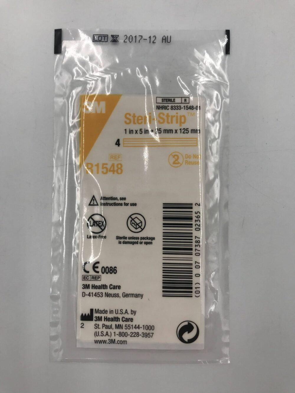 3M R1548 Steri-Strip 1in x 5in (4/Pkg) (X) - GB TECH USA