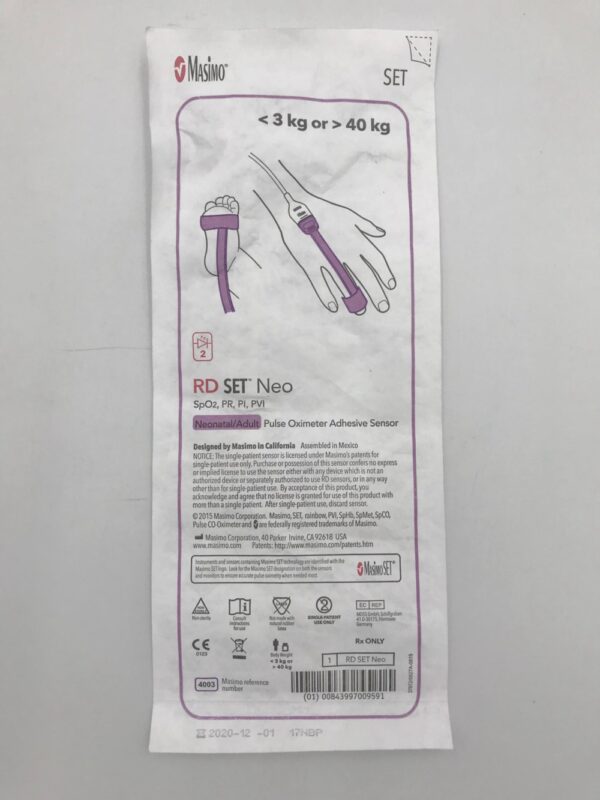 MASIMO 4003 RD Set Neonatal/Adult Pulse Oximeter Adhesive Sensor (X ...