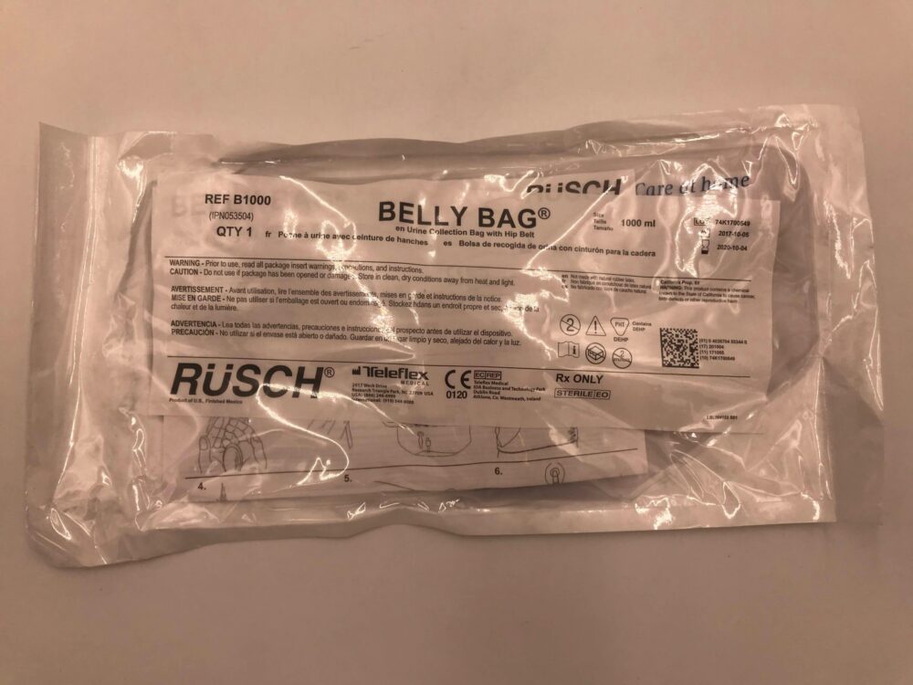 TELEFLEX B1000 Rusch Belly Bag 1000ml Urine Collection Bag w/Hip Belt ...
