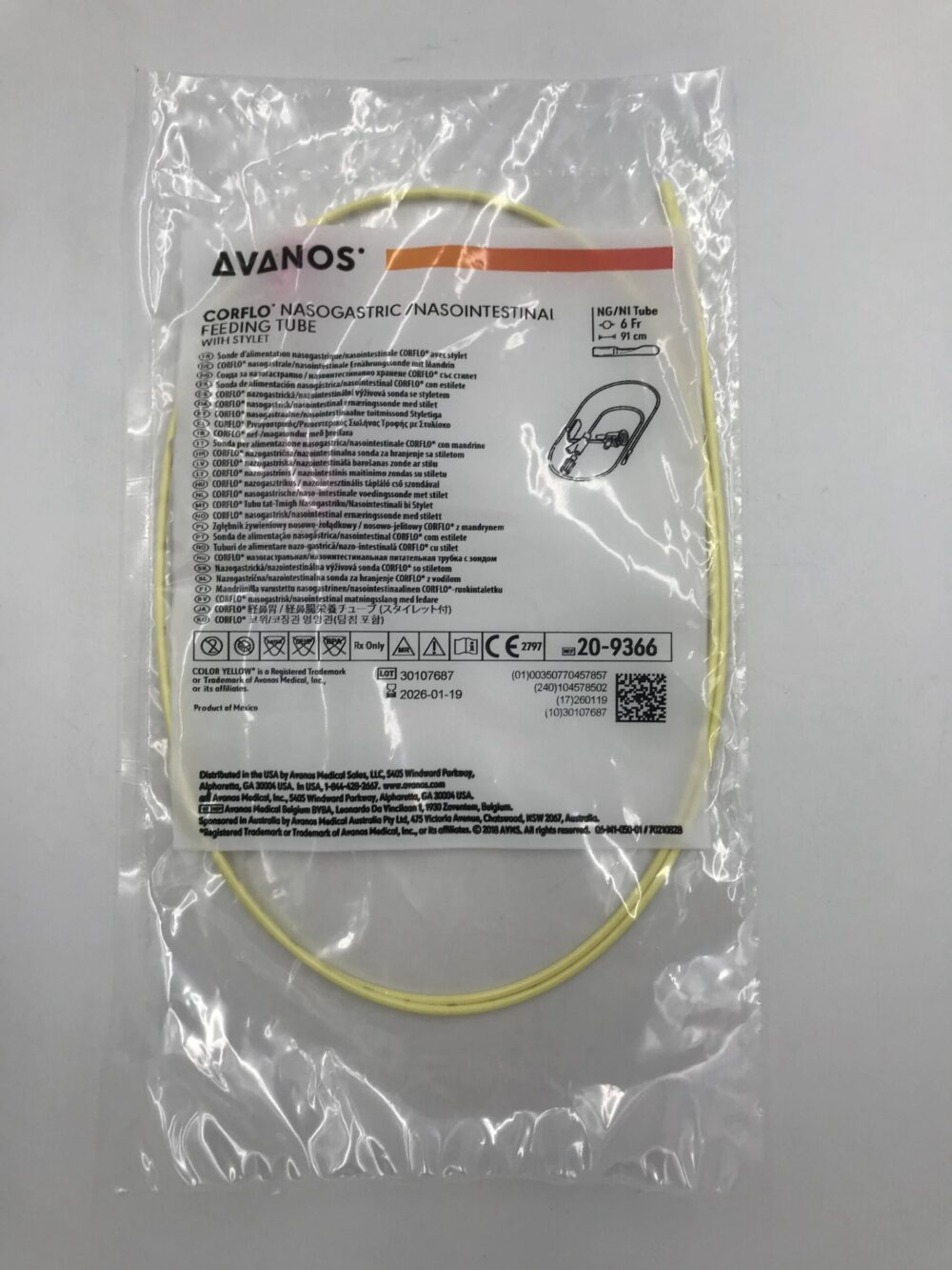 AVANOS 20-9366 Corflo Nasogastric/Nasointestinal Feeding Tube w/Stylet ...
