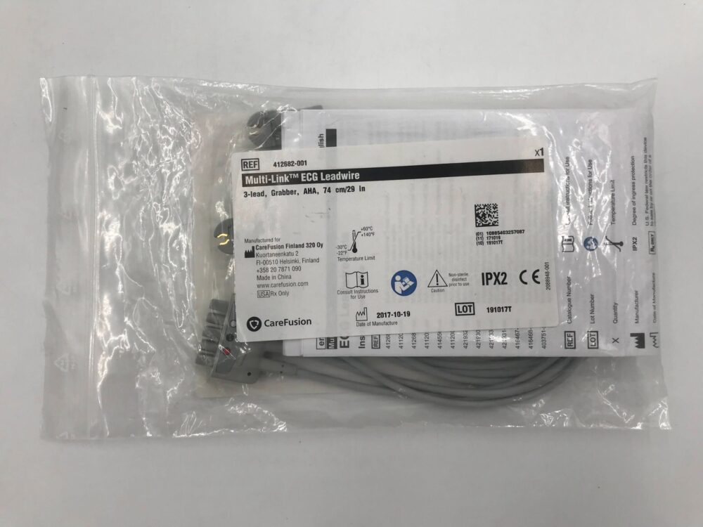 CareFusion 412682-001 Multi-Link ECG Leadwire 3-Lead, Grabber, AHA ...