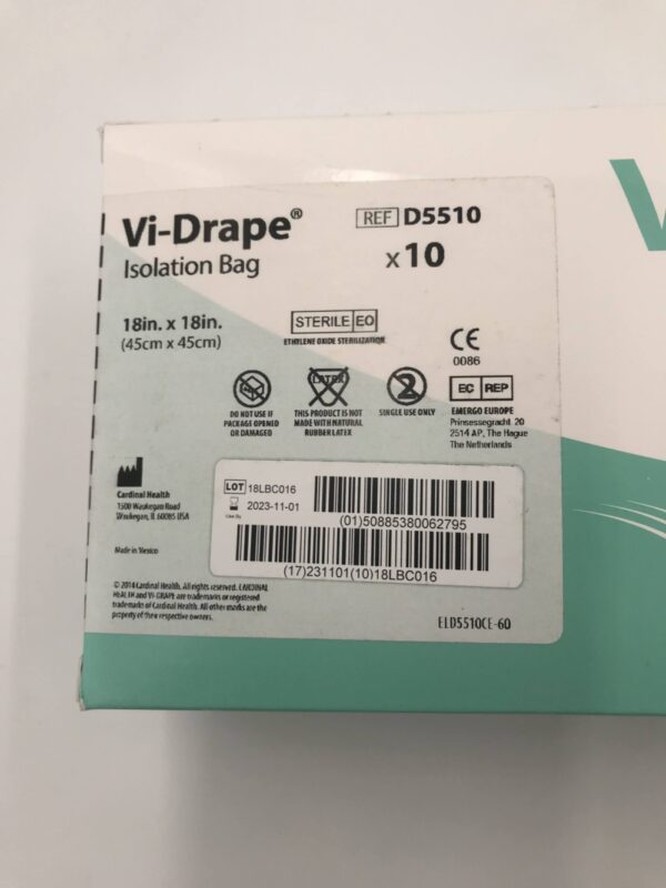 CARDINAL HEALTH D5510 Vi-Drape Isolation Bag 18in x 18in (10/Box) - GB ...