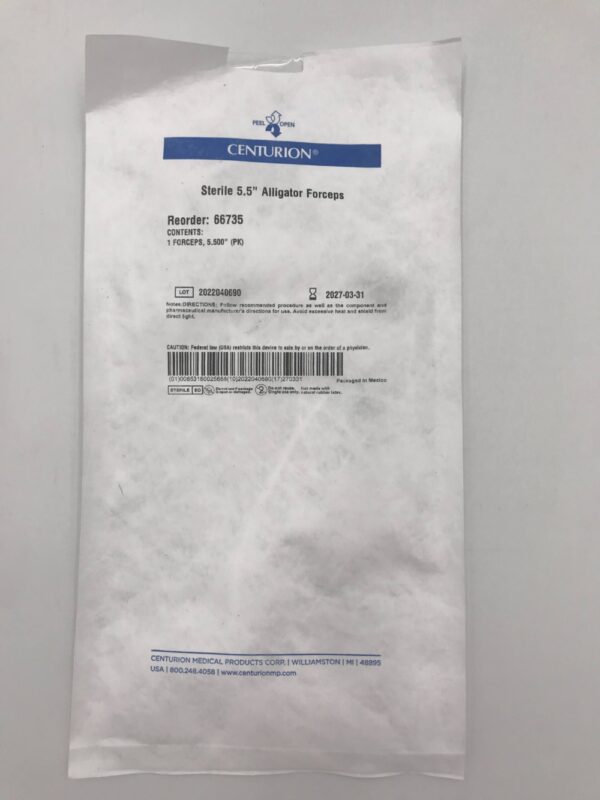 CENTURION 66735 Sterile Alligator Forceps 5.5" - GB TECH USA