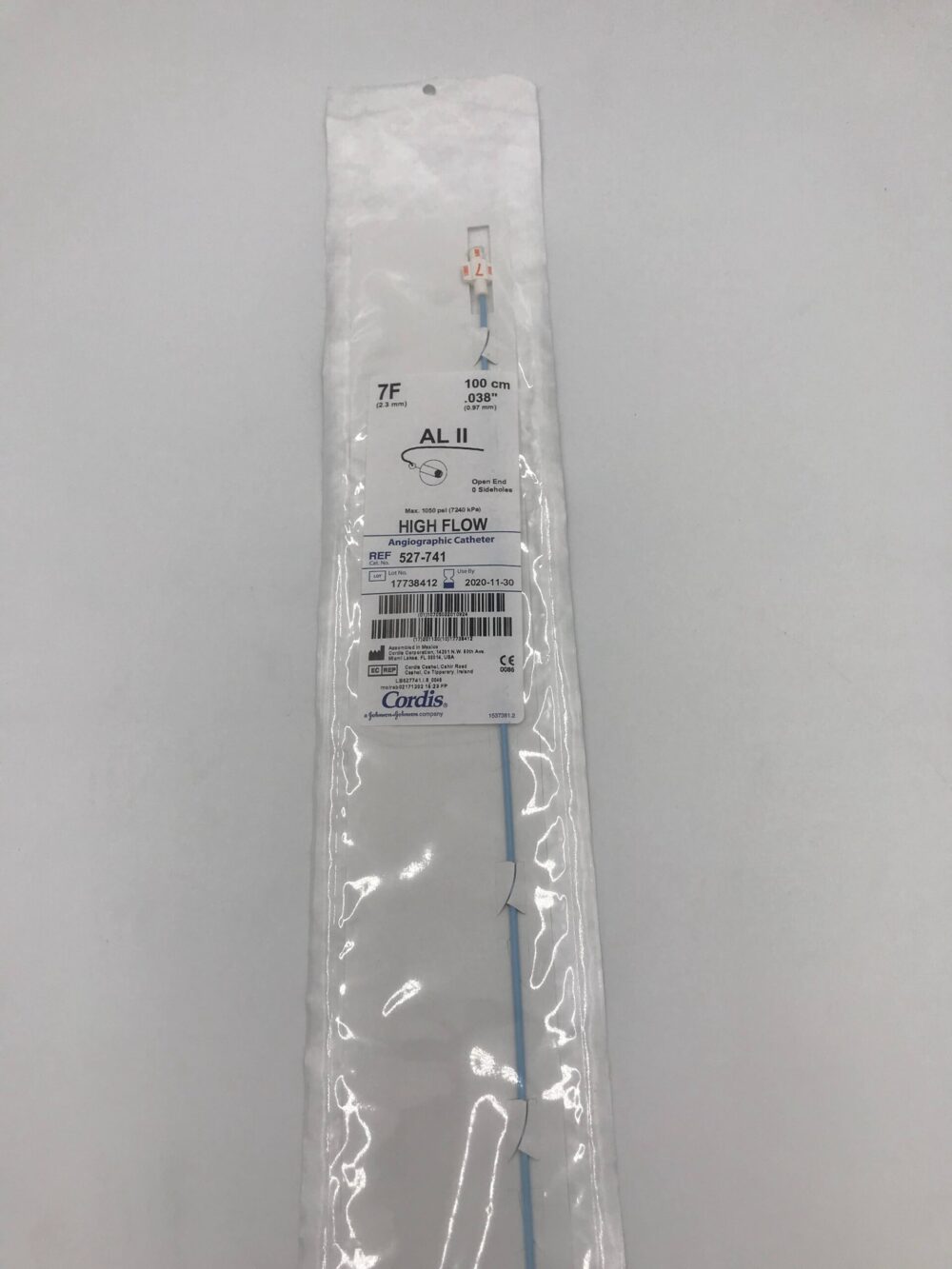 CORDIS 527-741 High Flow Angiographic Catheter AL II 7F (X) - GB TECH USA