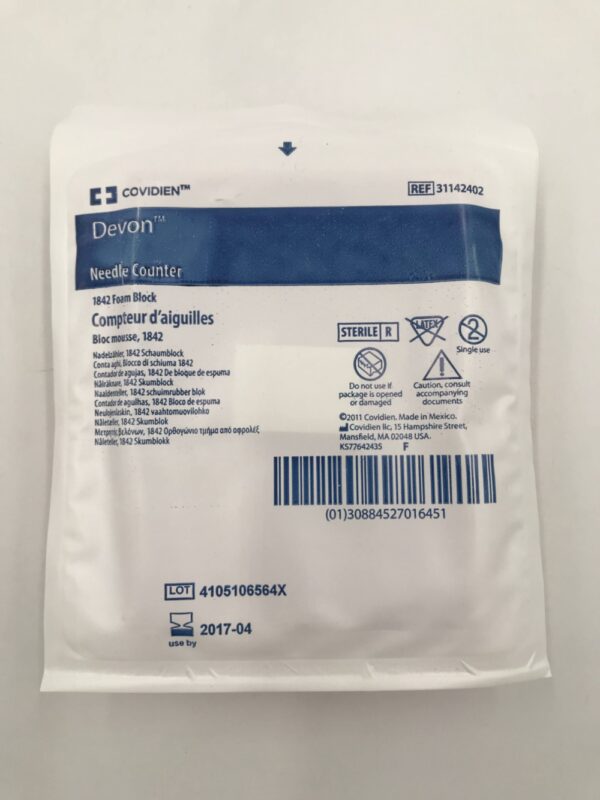 COVIDIEN 31142402 Devon Needle Counter 1482 Foam Block (X) - GB TECH USA