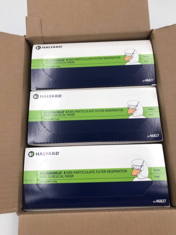 HALYARD 46827 FluidShield 3 N95 Particulate Filter Respirator &Surgical ...