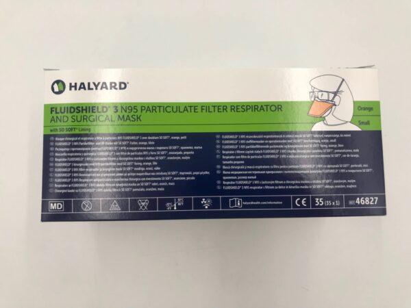 HALYARD 46827 FluidShield 3 N95 Particulate Filter Respirator &Surgical ...