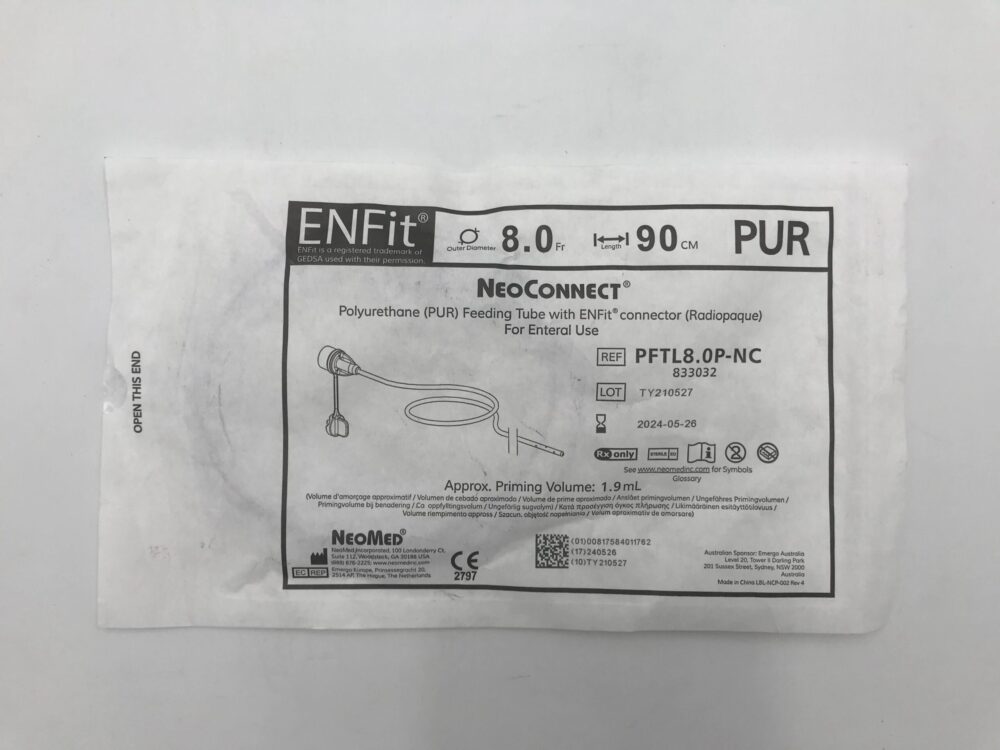 NEOMED PFTL8.0P-NC NeoConnect Polyurethane Feeding Tube w/EnFit ...