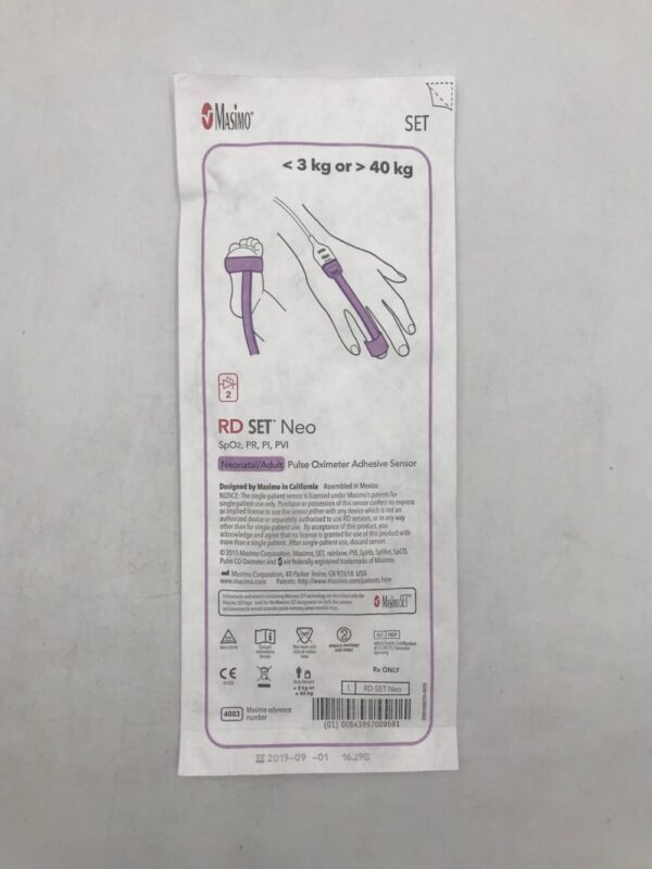 MASIMO 4003 RD Set Neonatal/Adult Pulse Oximeter Adhesive Sensor (X ...
