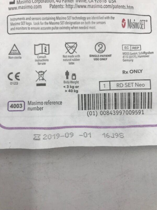 MASIMO 4003 RD Set Neonatal/Adult Pulse Oximeter Adhesive Sensor (X ...