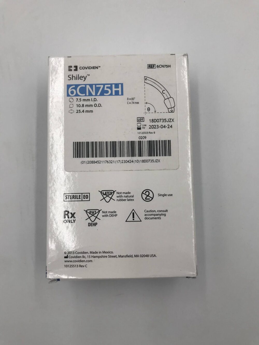 COVIDIEN 6CN75H Shiley Adult Flexible Tracheostomy Tube w/TaperGuard ...