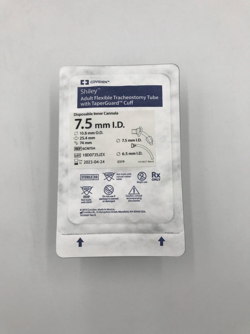 COVIDIEN 6CN75H Shiley Adult Flexible Tracheostomy Tube w/TaperGuard ...