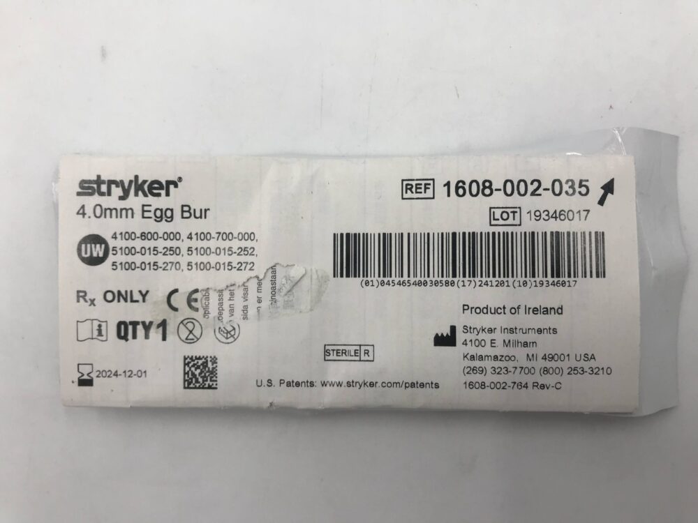 STRYKER 1608-002-035 Egg Bur 4mm - GB TECH USA