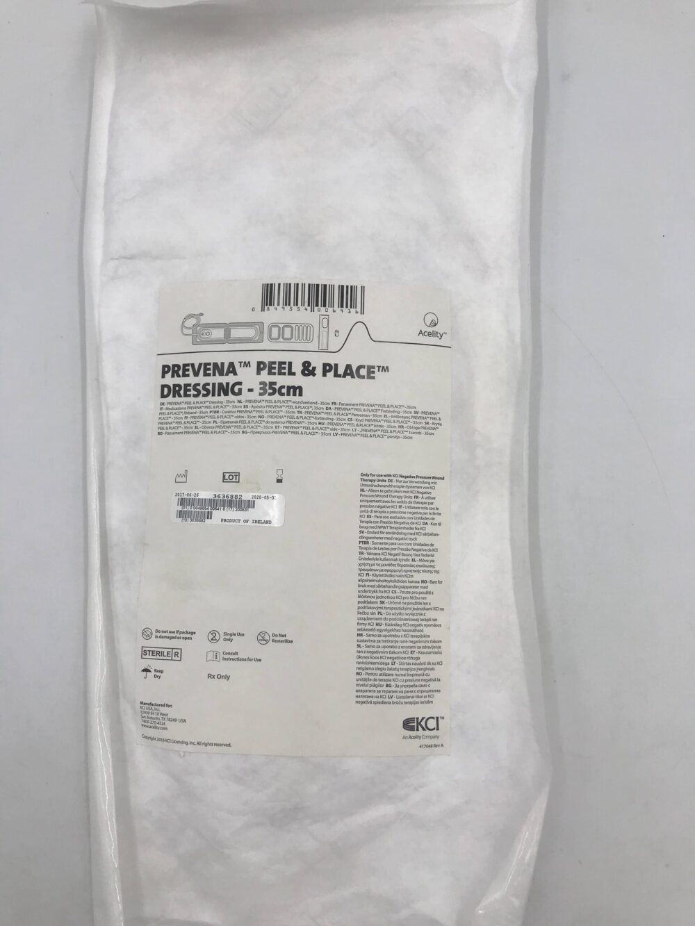 KCI 417048 Prevena Peel & Place Dressing – 35cm (X) – GB TECH USA