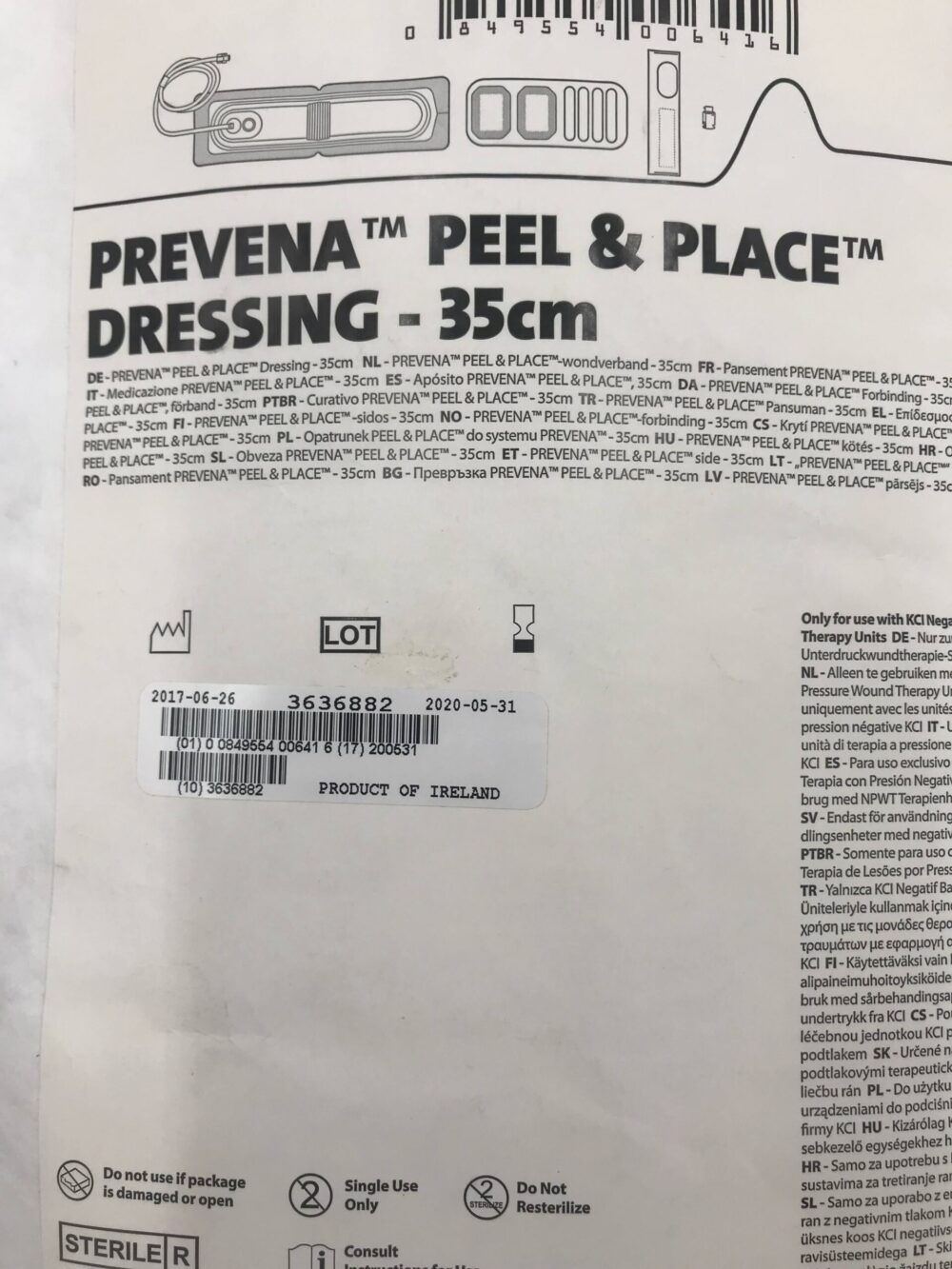 KCI 417048 Prevena Peel & Place Dressing – 35cm (X) – GB TECH USA